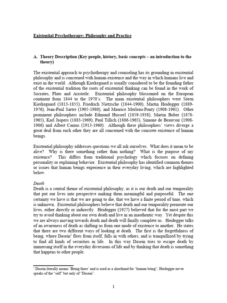 Existential Therapy | PDF | Psychotherapy | Existentialism