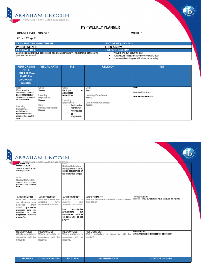 Grade 1 Weekly Learning Plan | PDF | Learning | Experience