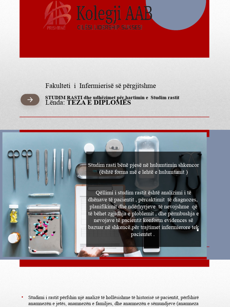Fakulteti I Infermierisë Së Përgjitshme Lënda: Teza E Diplomës | PDF