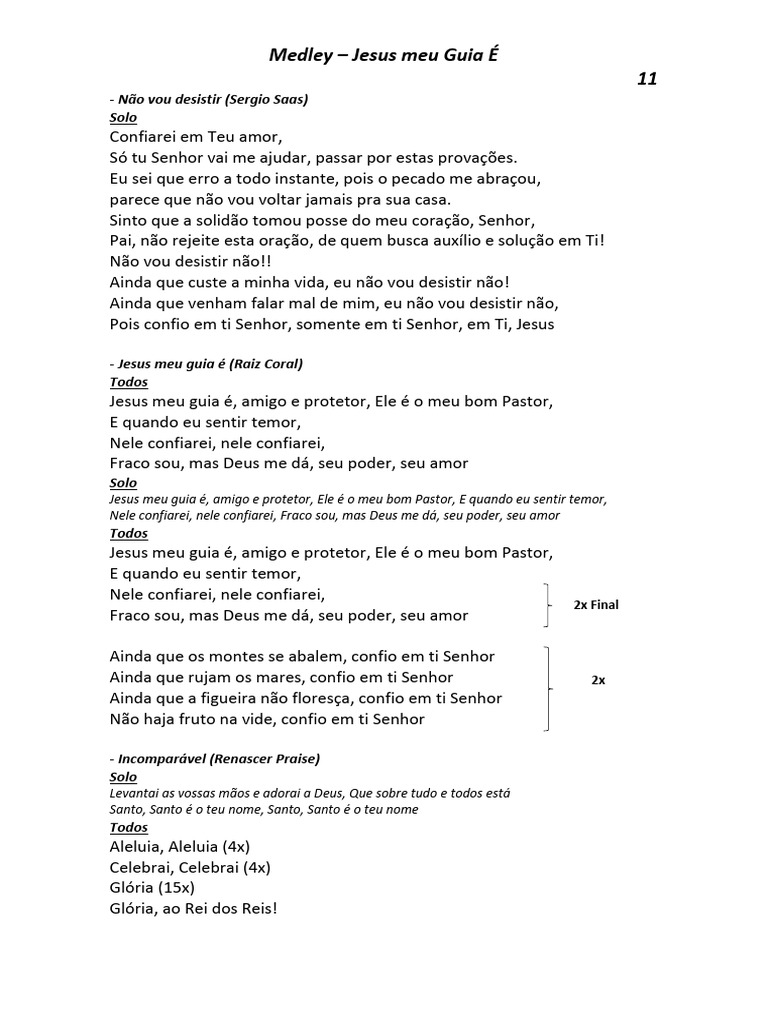 Medley: Jesus Meu Guia É | PDF