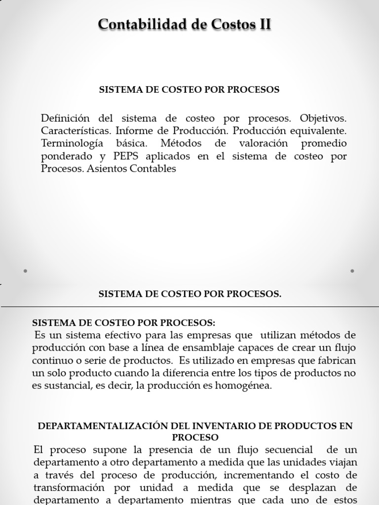Sistema de Costos Por Proceso | PDF | Contabilidad | Economias