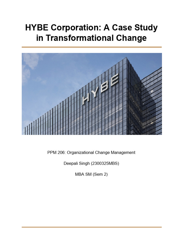 HYBE Corporation - A Case Study in Transformational Change | PDF | Business