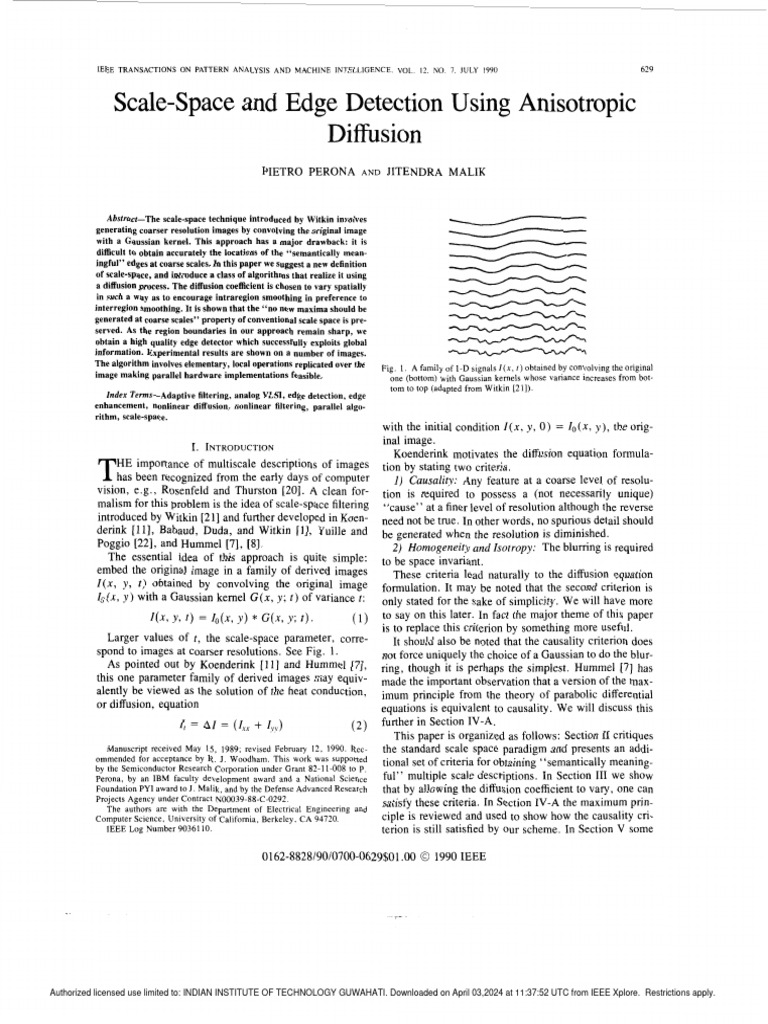 Scale-Space and Edge Detection Using Anisotropic Diffusion | PDF ...