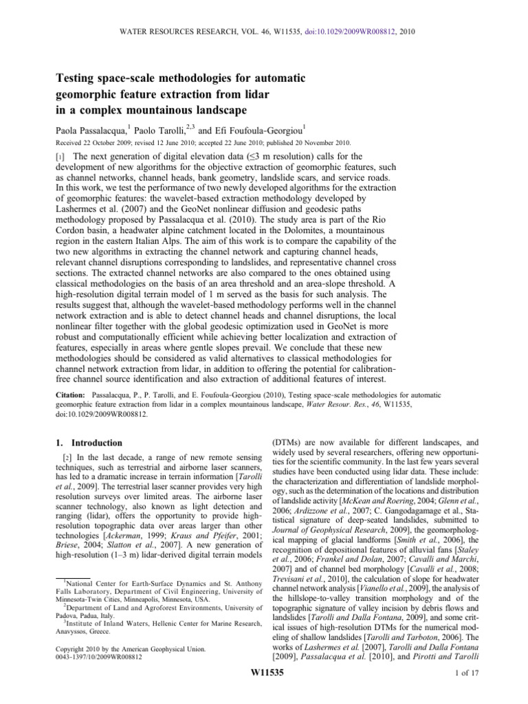 Water Resources Research - 2010 - Passalacqua - Testing Space Scale ...