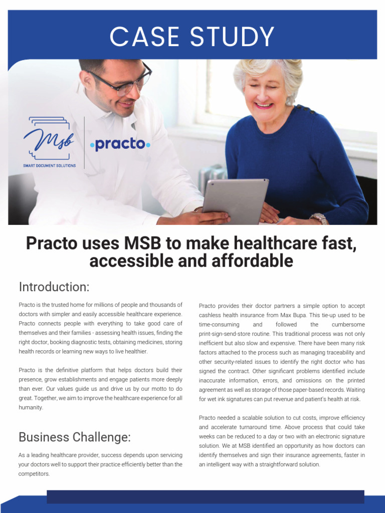 Case Study: Practo Uses MSB To Make Healthcare Fast, Accessible and Affordable | PDF | Health ...
