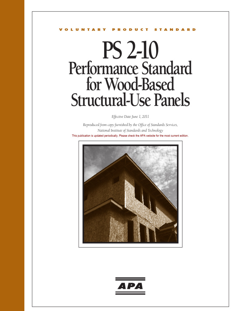 PS 2-10 Performance Standard For Wood-Based Structural-Use Panels | PDF | Plywood