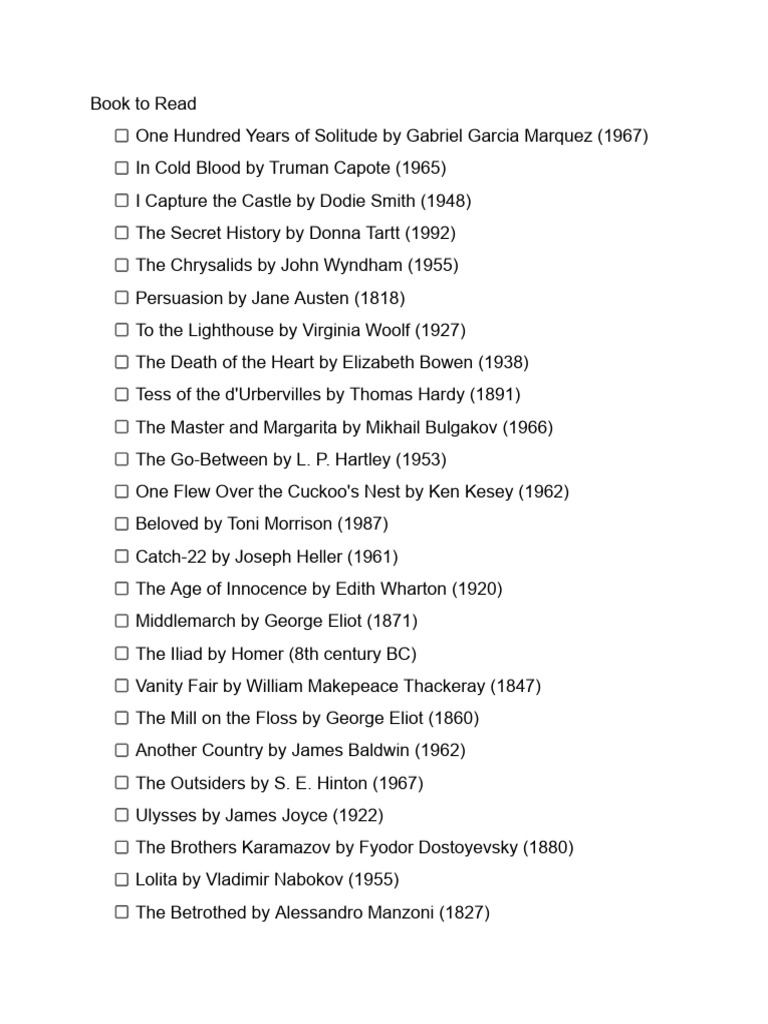 Classic and Modern Must-Read Books | PDF