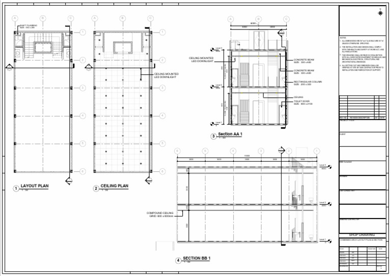 COMBINED ARCH LAYOUT PLAN & SECTION | PDF | Architectural Design | Architecture