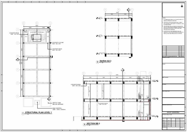 Combined Structural Plan & Section | PDF | Building Engineering | Civil Engineering