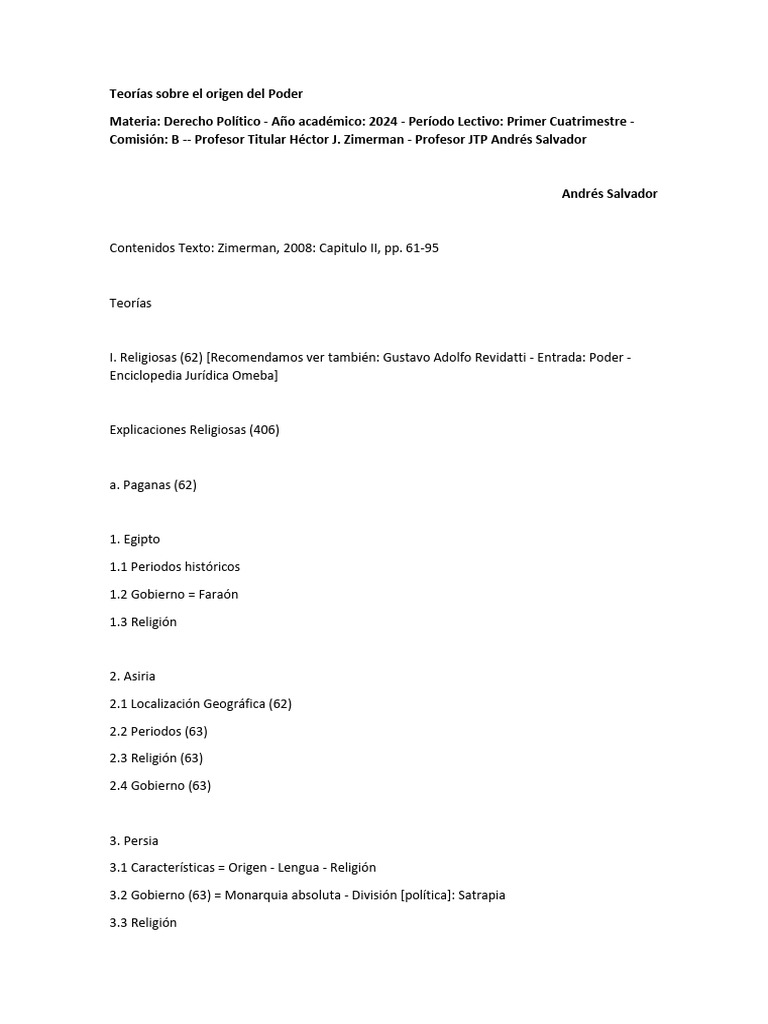 DP 2024 1C Teorías Sobre El Origen Del Poder | PDF | Jean-Jacques Rousseau