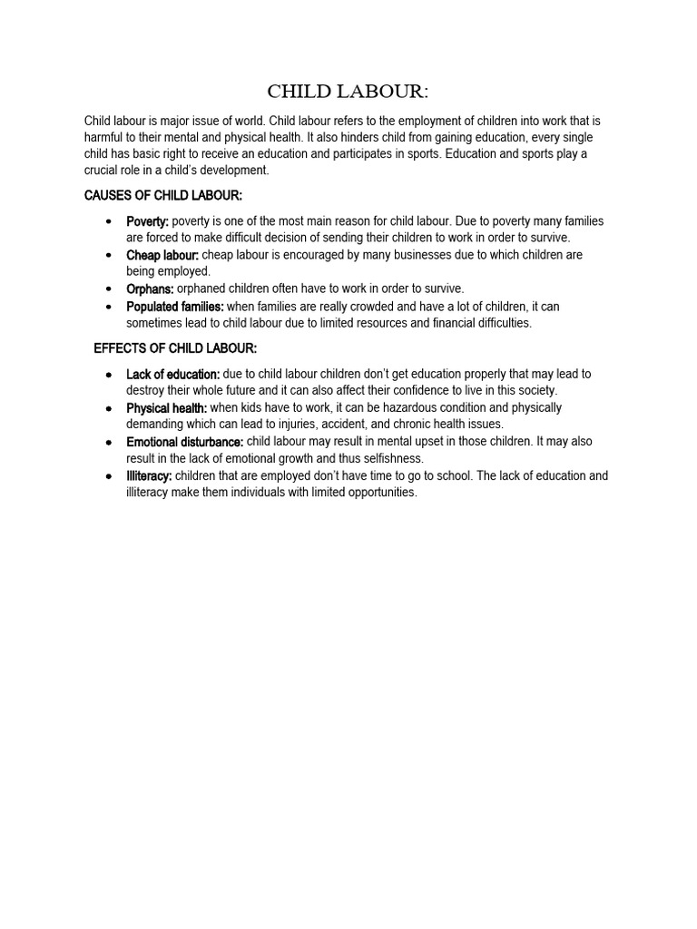 Child Labour | PDF