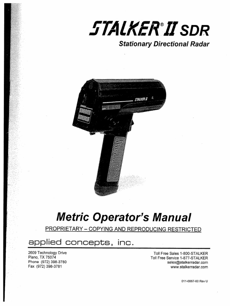 Stalker-II-SDR-Stationary-Directional-Radar | PDF