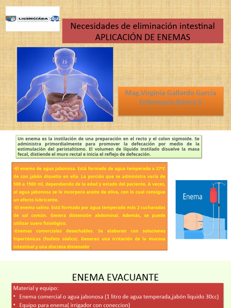 Cuidados de Enfermeria en Enemas | PDF | Agua | Recto