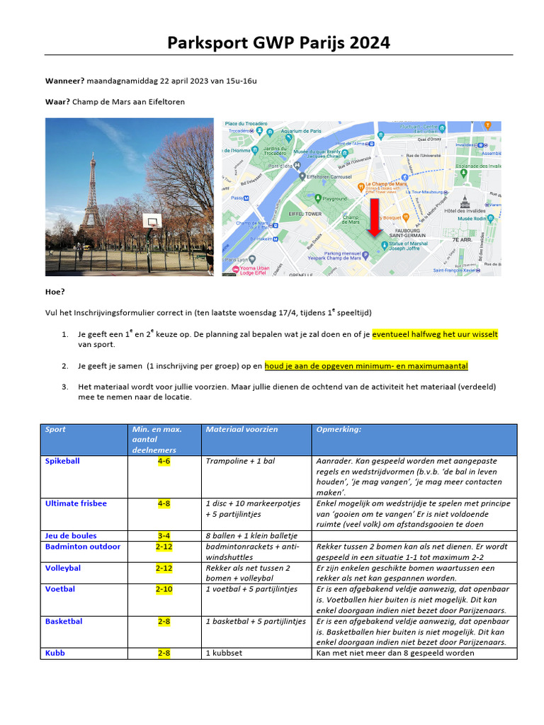 Parksport GWP Parijs 2024 | PDF