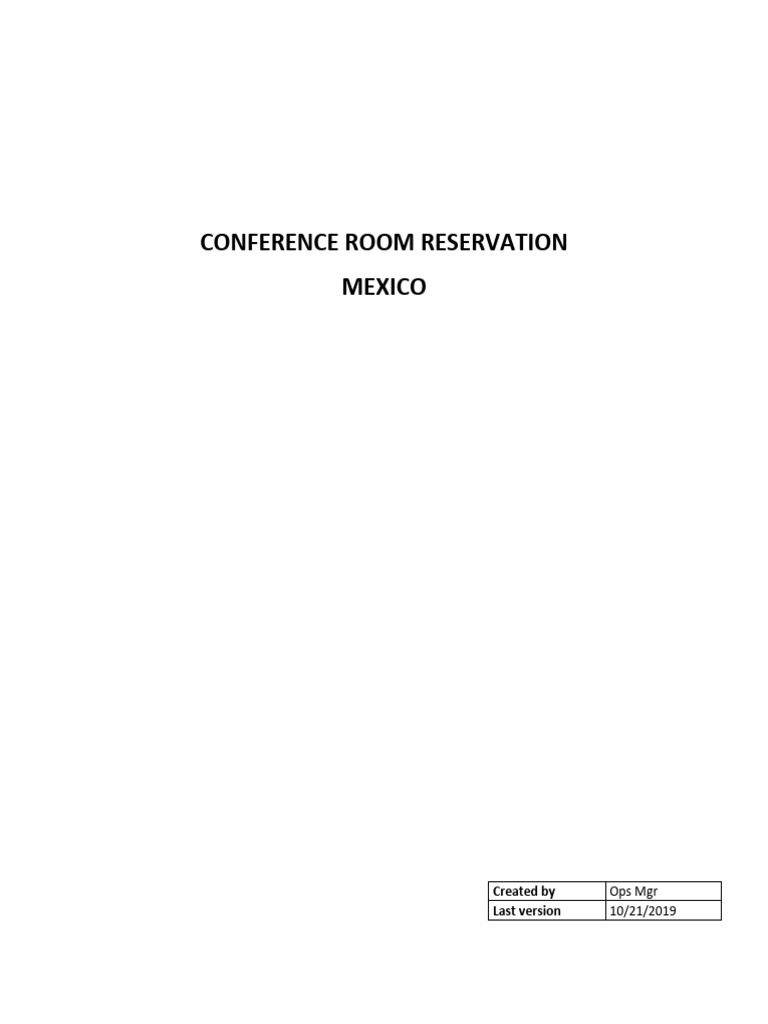 Conference Room Reservation | PDF