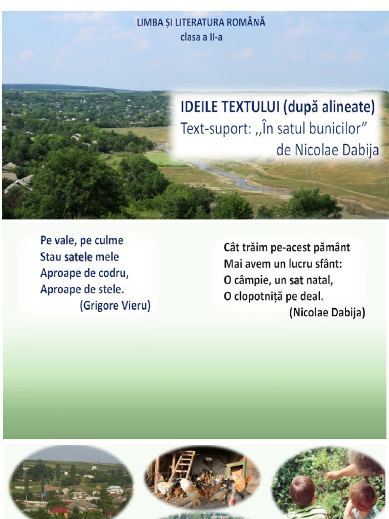 In Satul Bunicilor - Ideile Textului | PDF