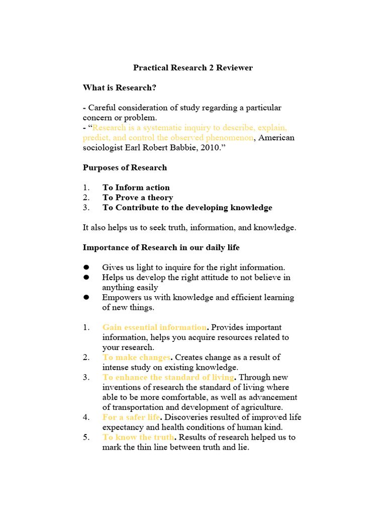 Practical Research 2 Reviewer | PDF | Statistics | Quantitative Research