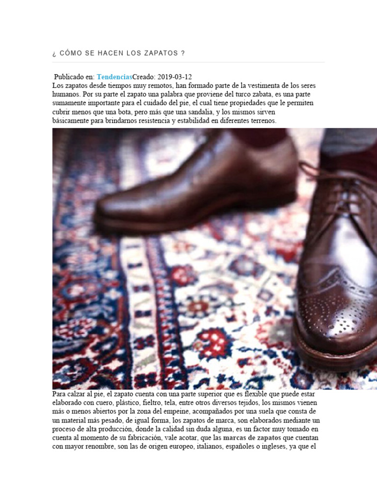 CÓMO SE HACEN LOS ZAPATOS | PDF | Zapato | Calzado