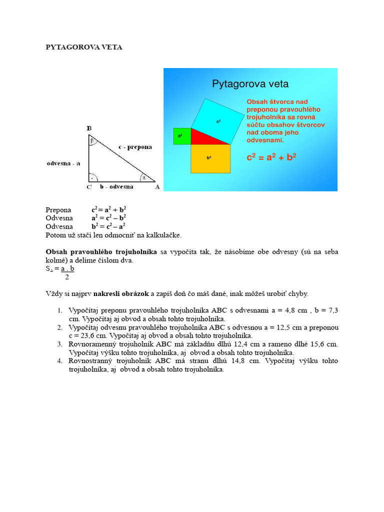 9a Mat Pytagorova Veta 2o | PDF