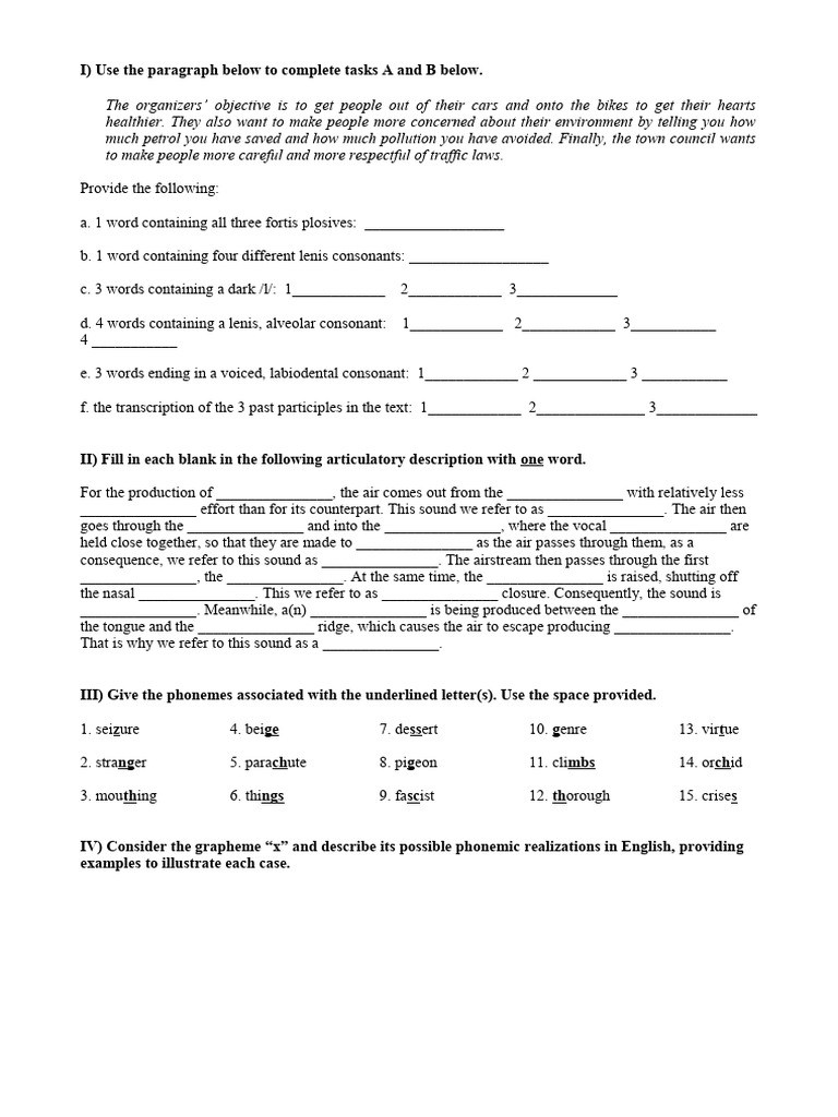 Phonetics practice 1 | PDF | Consonant | Linguistics