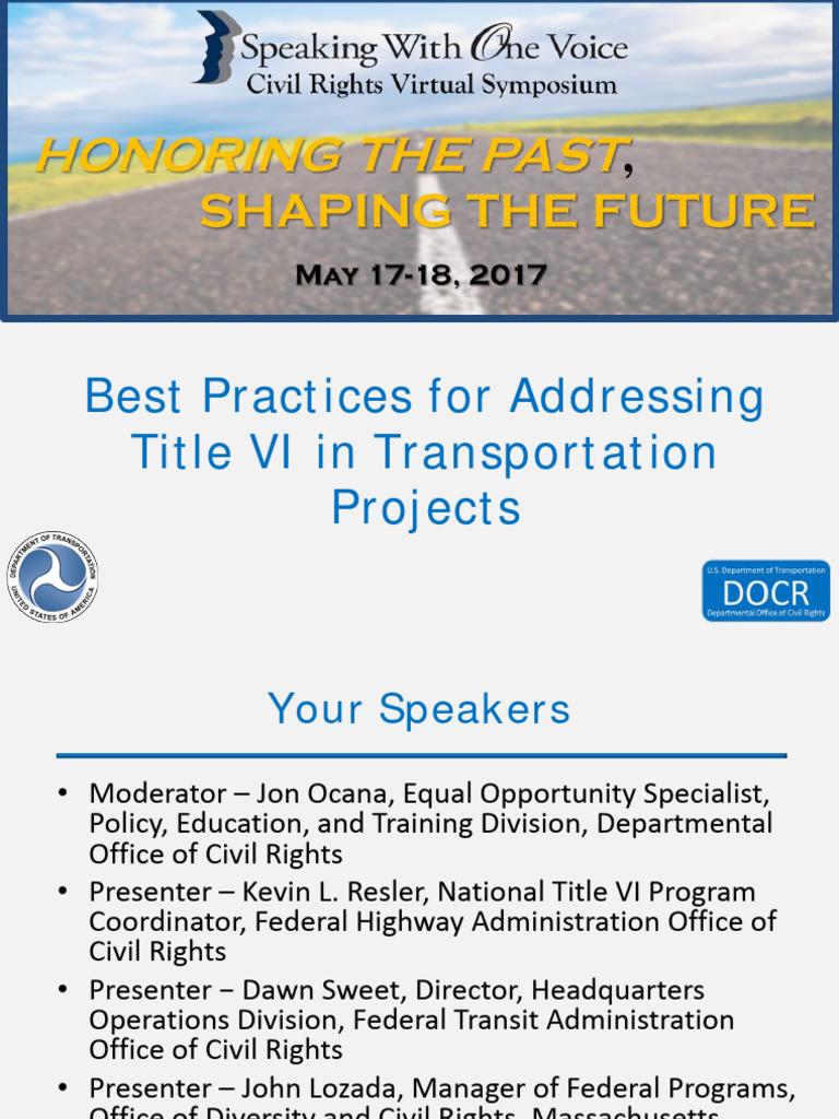 Best Practices Addressing Title Vi Transportation Projects | PDF ...