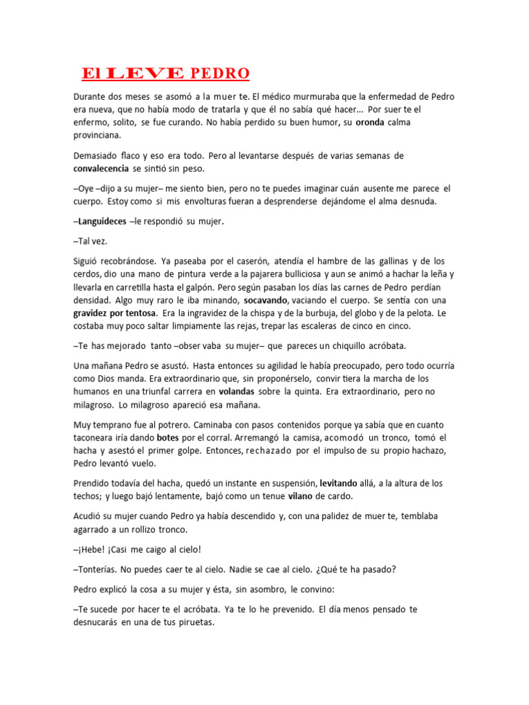 Leve Pedro CUENTO | PDF