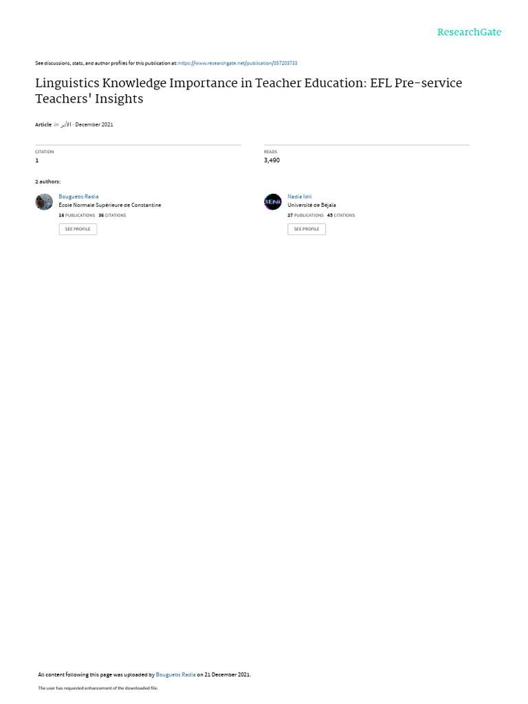 EFL Teacher Training Insights | PDF | Linguistics | Pedagogy