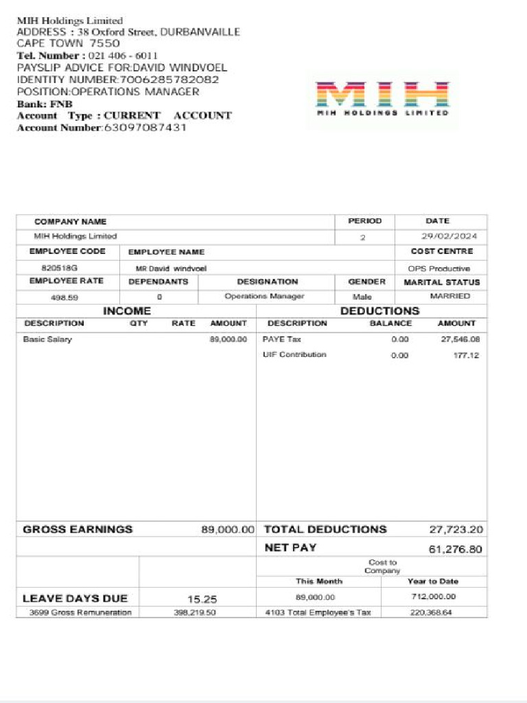 February Payslip | PDF