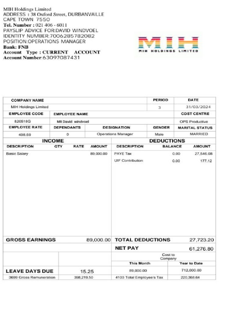 March Payslip | PDF