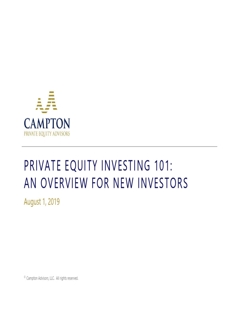 Campton - Pe Investing 101 - An Overview For New Investors 073119 | PDF ...