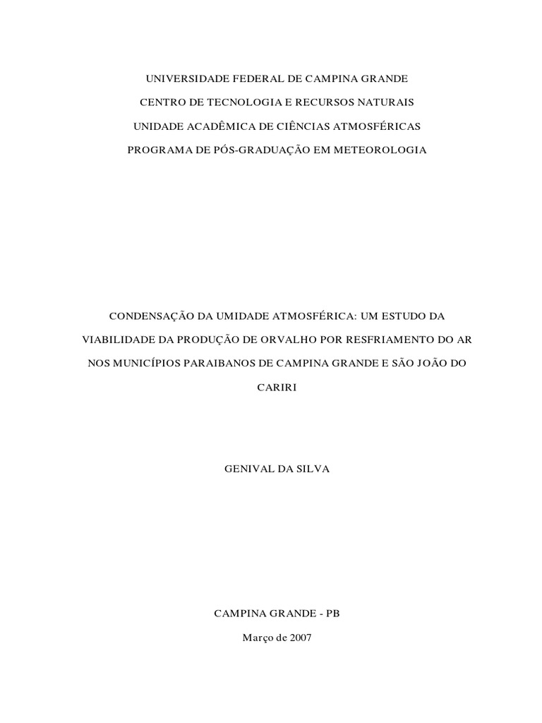 GENIVAL DA SILVA - DISSERTAÇÃO (PPGMet) 2007 | Download grátis PDF ...