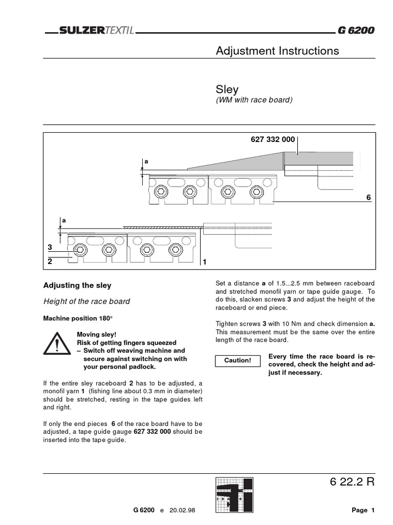 Adjustment Instructions: (WM With Race Board) | PDF | Adhesive | Materials