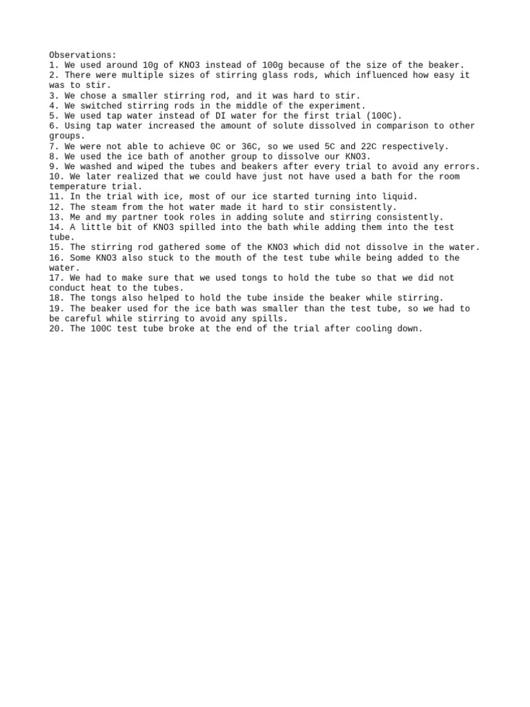 Observations - Lab 13 | PDF | Cooking, Food & Wine | Home & Garden
