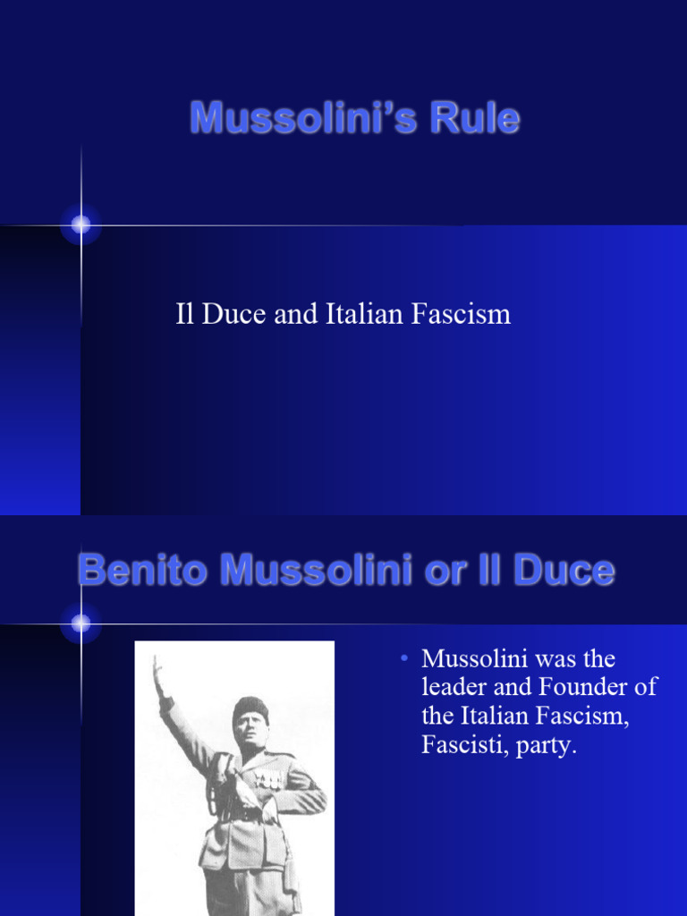 Mussolini | PDF | Benito Mussolini | Fascism