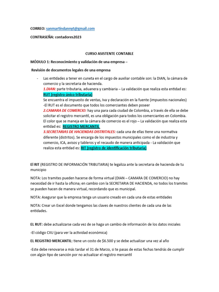 Curso Asistente Contable | PDF | Contabilidad | Factura