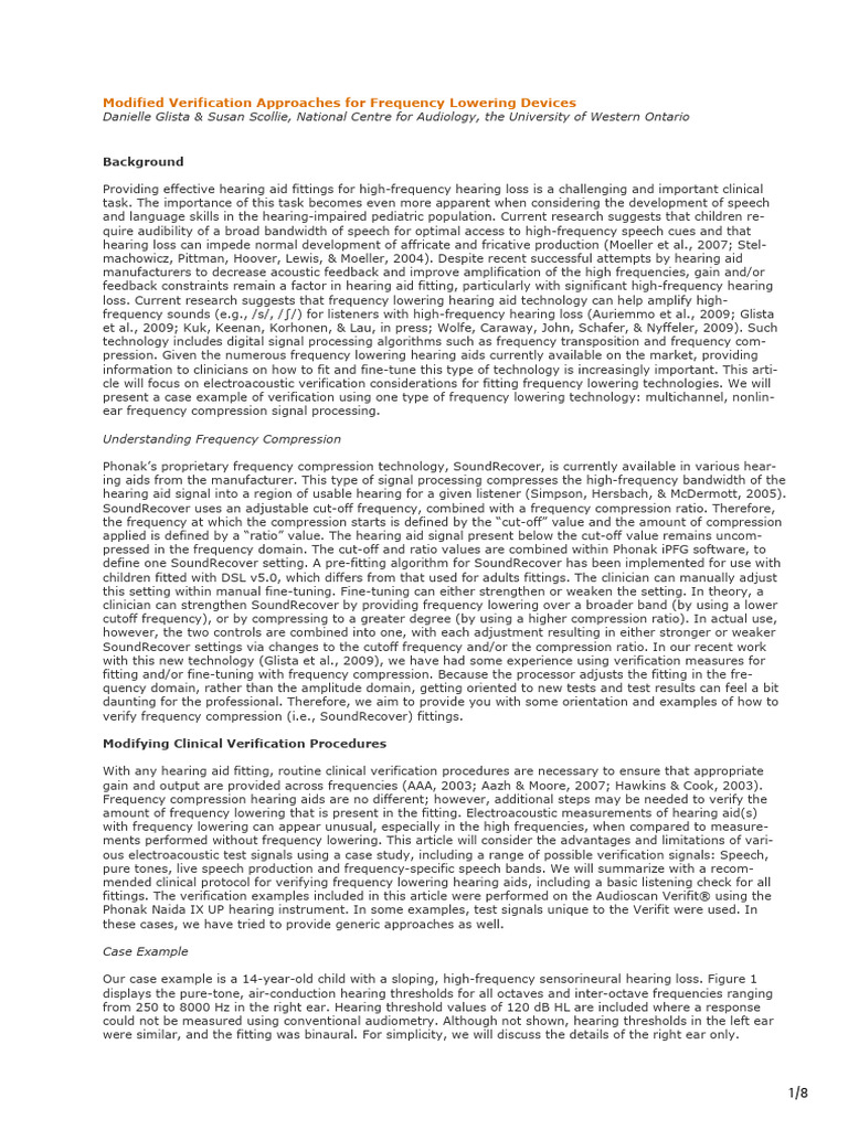 Modified Verification Approaches For Frequency Lowering Devices
