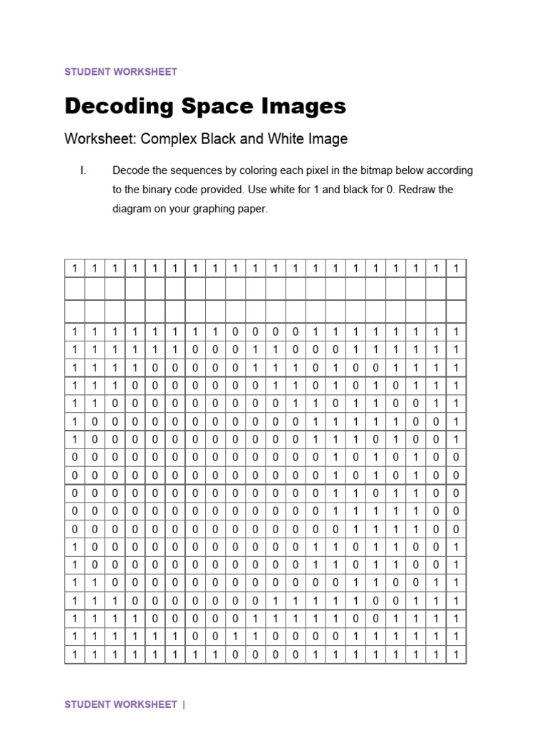 Binary Worksheet | Download Free PDF | Computer Data | Computing