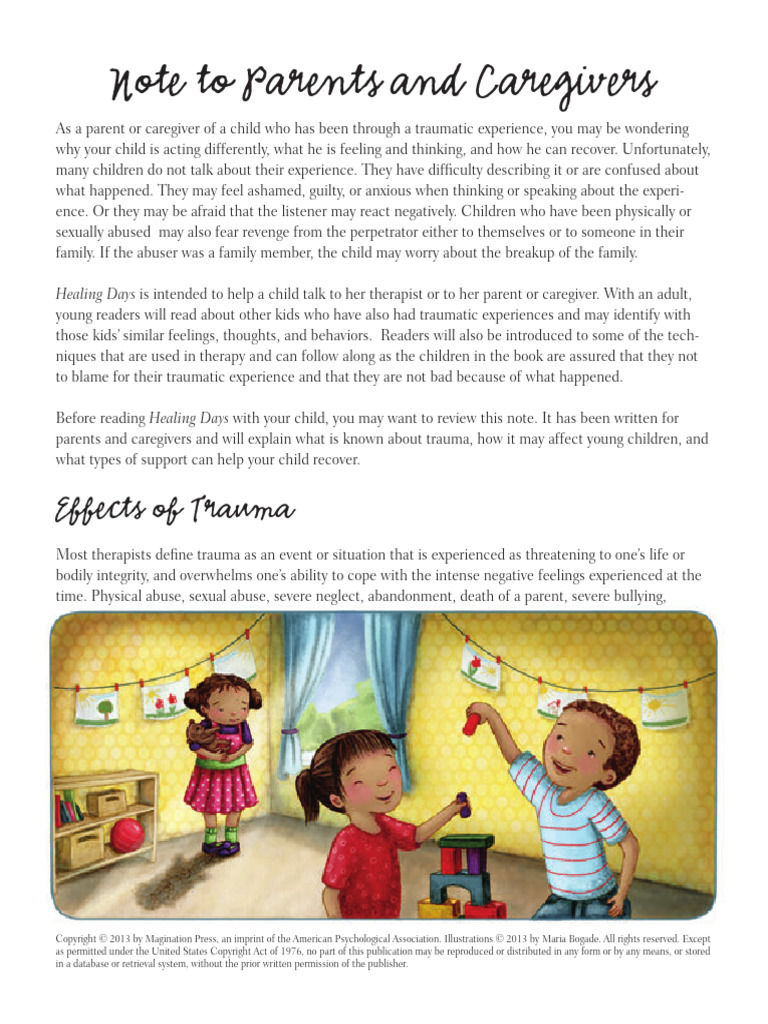 Trauma & Healing-Note-To-Parents & Caregivers | PDF | Psychological ...