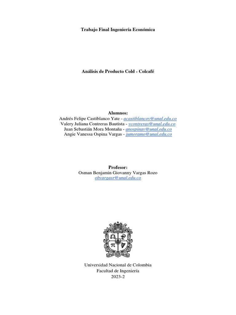 Parcial Final Ingeco - Informe | PDF | Tasa interna de retorno | Business