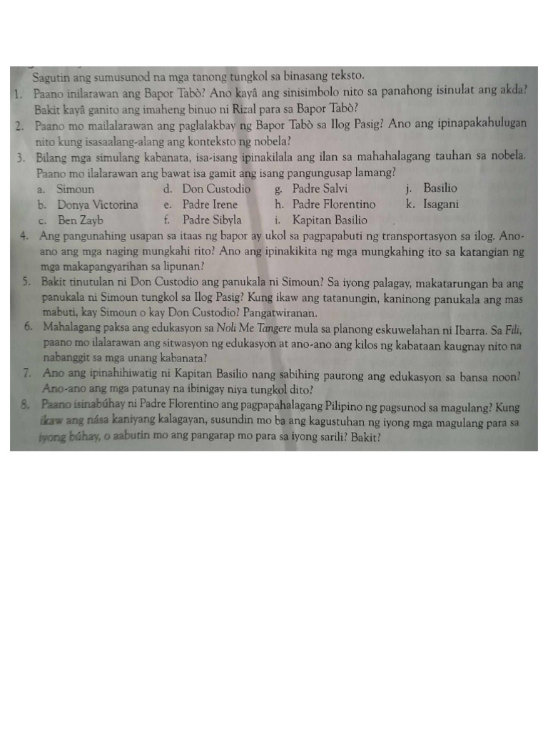 El Fili Questions | PDF