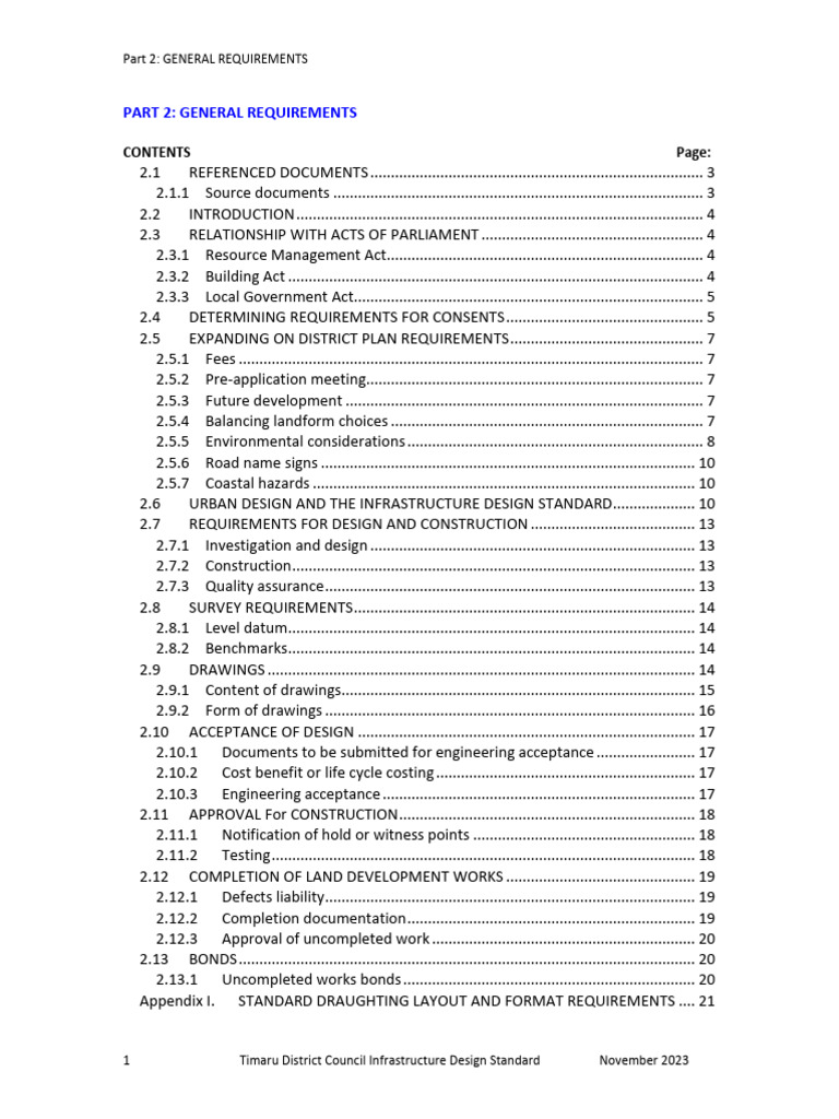 TDC Infrastructure Design Standard PART 2 General Requirements | PDF | Infrastructure | Flood