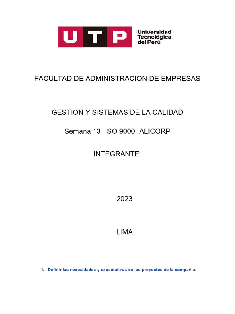 Semana 13 - Caso Alicorp | Descargar gratis PDF | Calidad (comercial) | Sustentabilidad