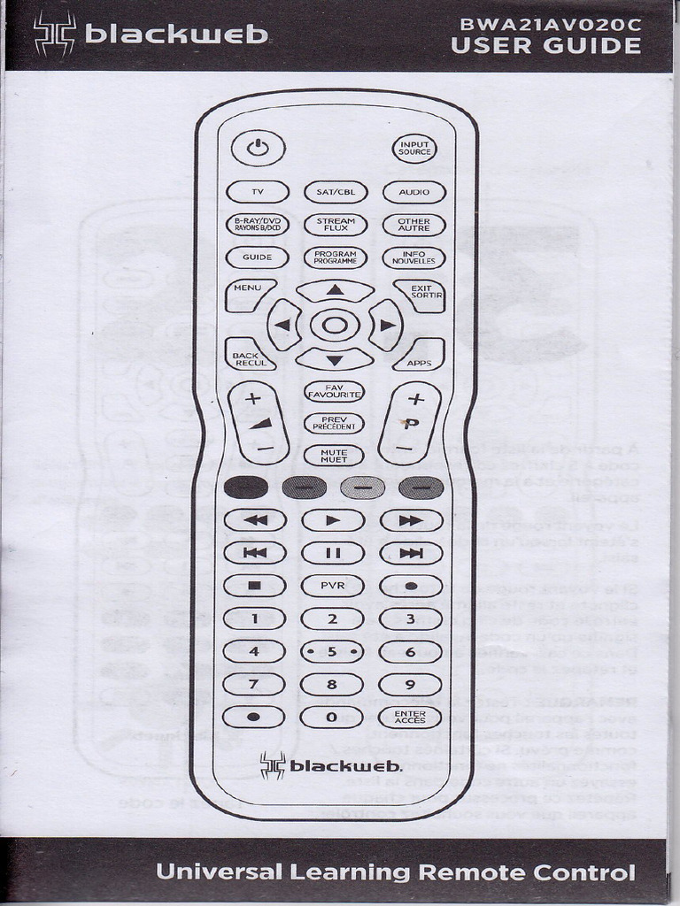 Blackweb IR Remote | PDF | Remote Control | Consumer Electronics