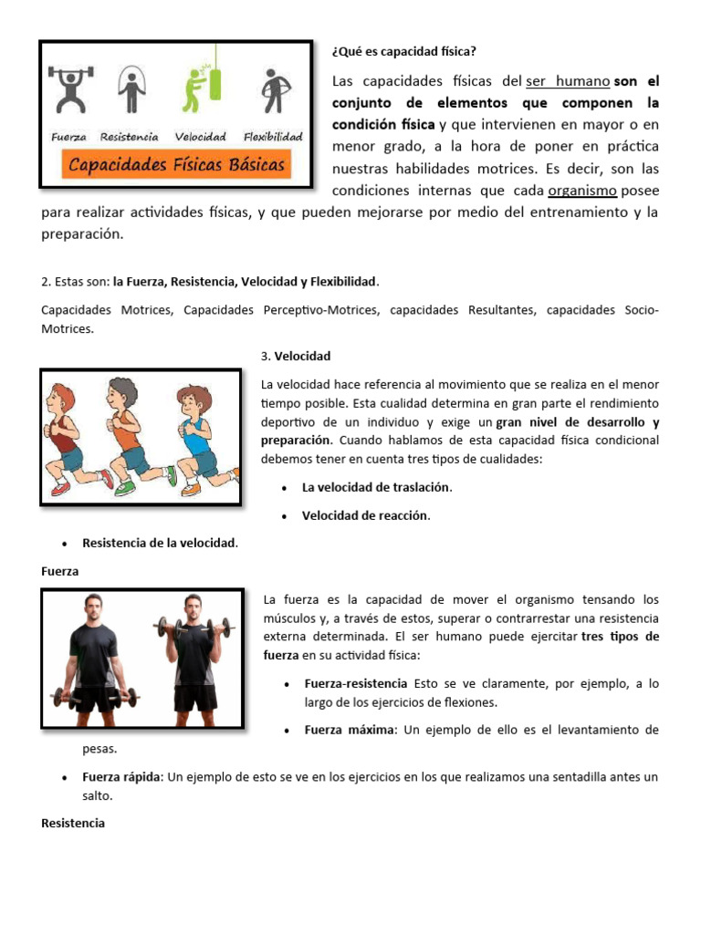 Qué Es Capacidad Física | PDF | Flexibilidad (anatomía) | Resistencia