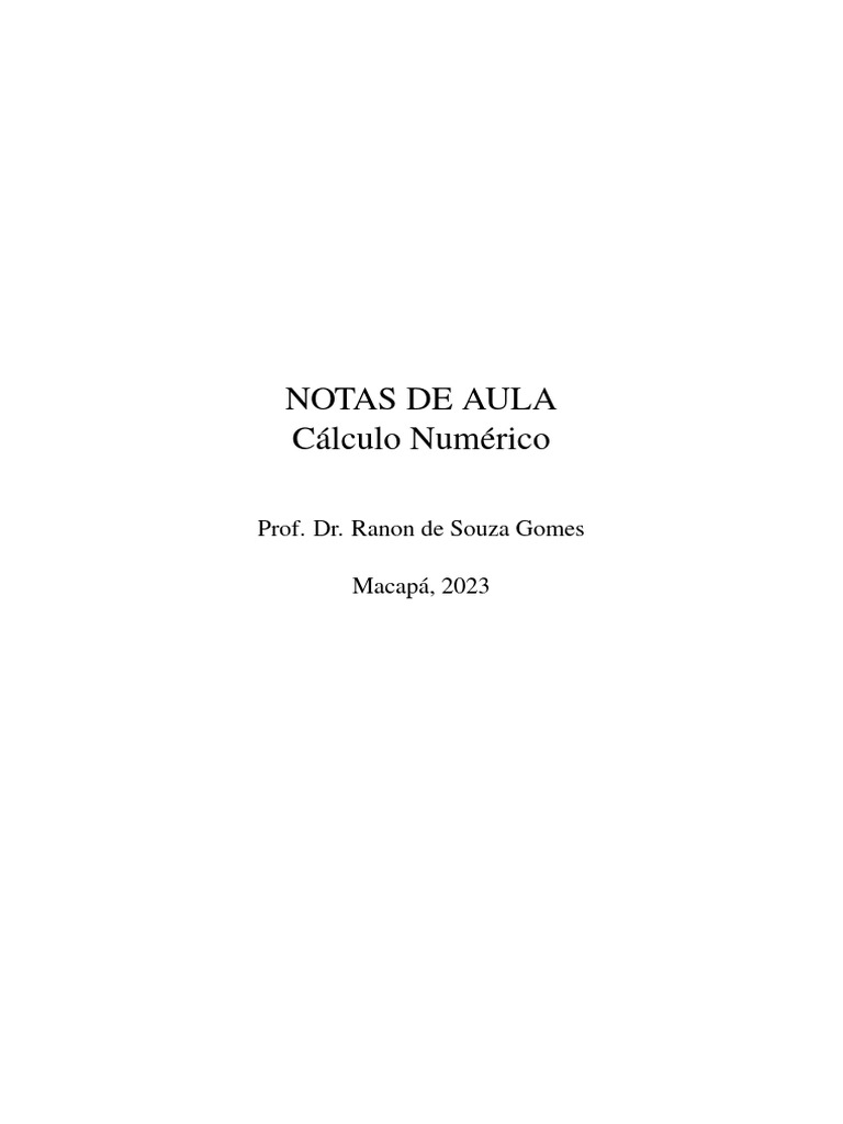 Notas de Aula - Cálculo Numérico | Download grátis PDF | Decimal | Análise numérica