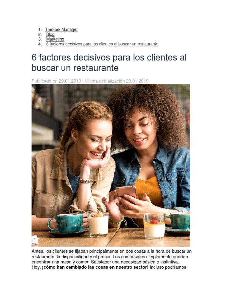 6 Factores Decisivos para Los Clientes Al Buscar Un Restaurante | PDF ... 6 Factores Decisivos para Los Clientes Al Buscar Un Restaurante | PDF ...