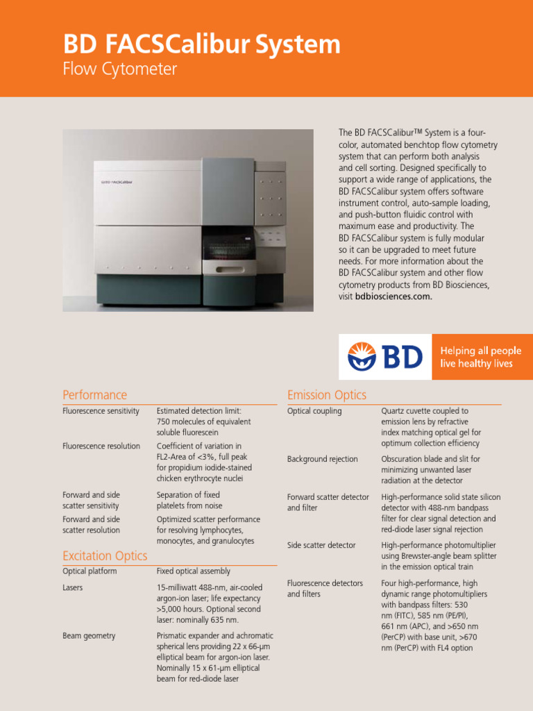 Citómetro de Flujo Becton Dickinson FACSCalibur | PDF | Flow Cytometry