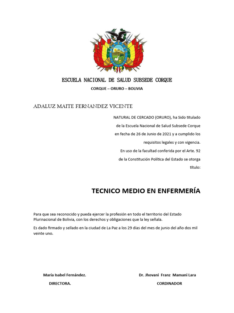 Título Enfermeria | PDF