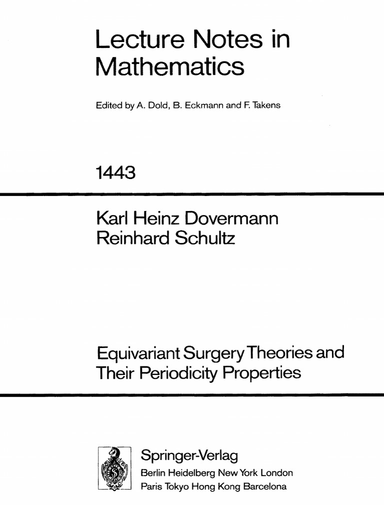 Equivariant Surgery Theories and Their Periodicity Properties - Karl ...