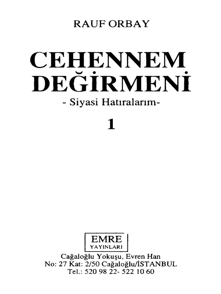 Rauf Orbay, Cehennem Değirmeni | PDF